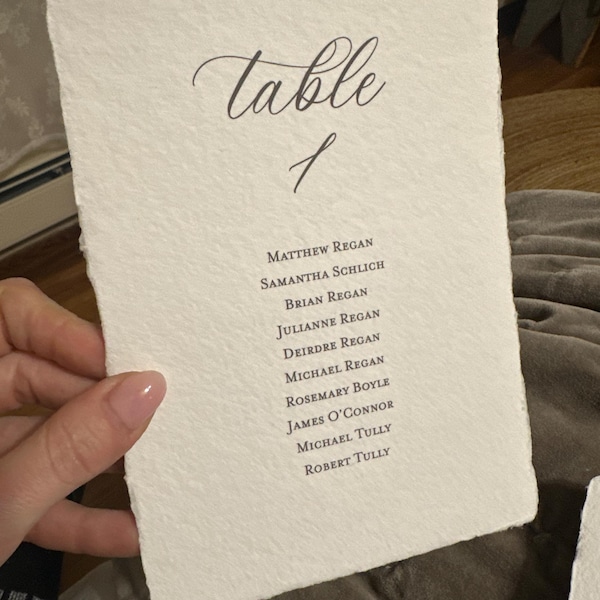 Wedding Seating Chart-deckled Paper Seating List (printed) - Etsy