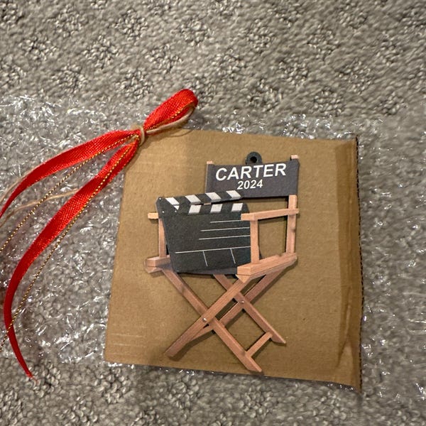 Personalized Director Chain Christmas Ornament, Film Clapper Christmas ...