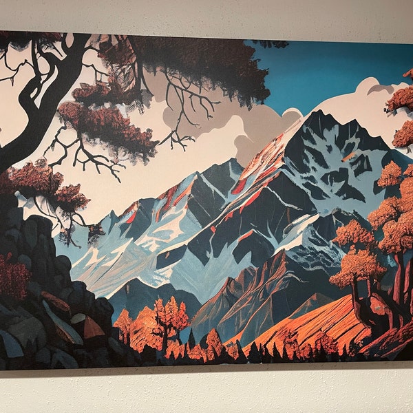 Ocean Waves Wall Art - Open Backed Stretched Canvas Print, Matte Canvas ...