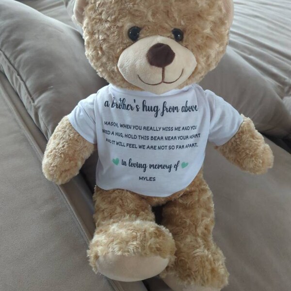 Memory Bear, Pepe Teddy Bear, Memorial Bear for Kids, Sympathy Bear ...