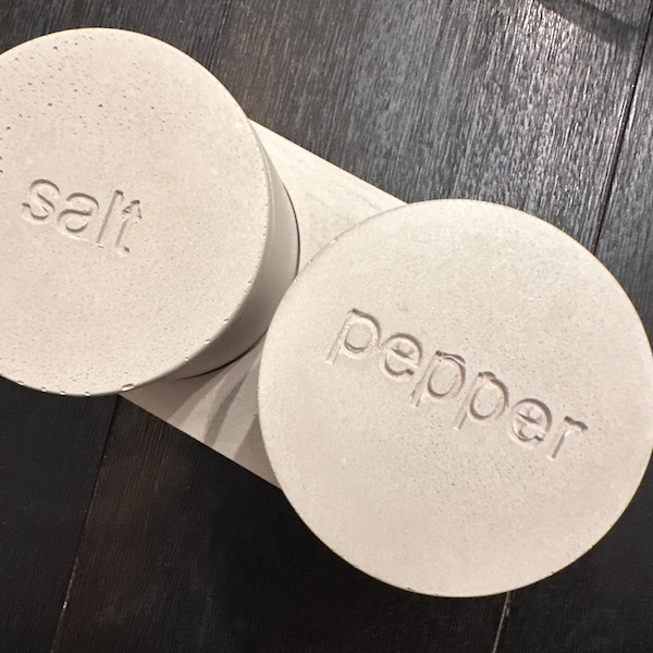 Salt & Pepper Set With Lids and Tray, Concrete Salt Cellar, Handmade ...