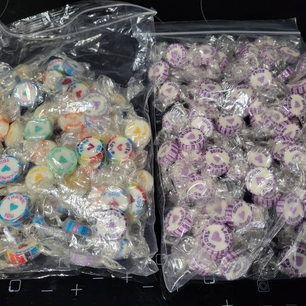 Approx 75 Wedding Party Favour Wrapped Rock Candy Sweets in Over 20 ...