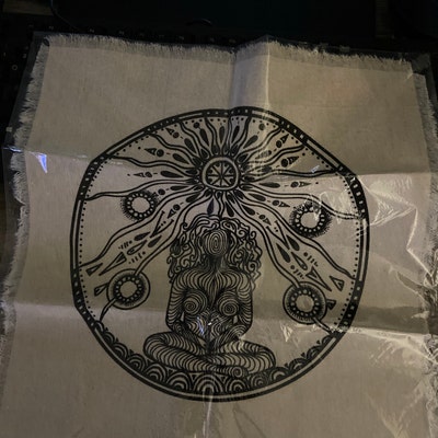 Linen Altar Cloth Mother Earth Crystal Grid Cloth the Goddess Divine ...