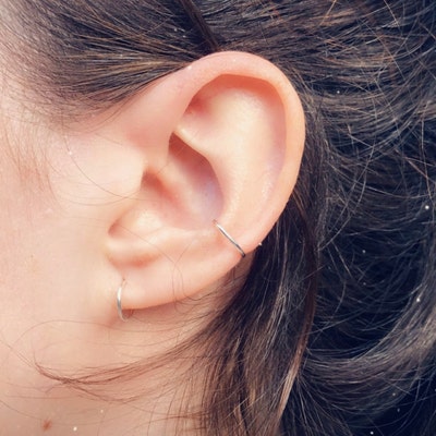 Sterling Silver Plain Ring Ear Cuff - Etsy