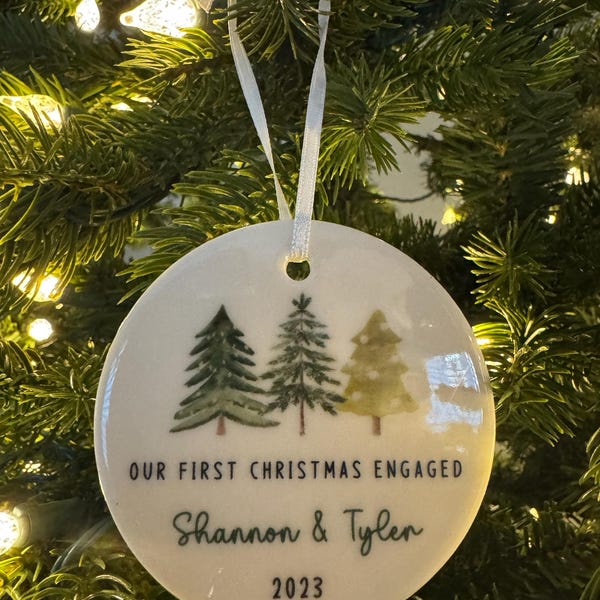 Our First Christmas Engaged Ornament, Engaged Christmas Ornament ...