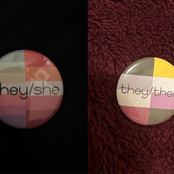 Customizable Pronoun Button | LGBTQ Transgender Nonbinary Pride - Etsy