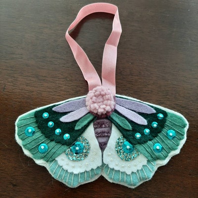 Felt PDF Pattern, Moth Ornament, DIY Ornament, Felt Butterfly Sewing ...