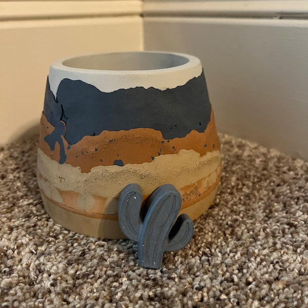 Blue Ridge Planter | Desert Pot | Handmade | Pottery | Boho | Concrete ...