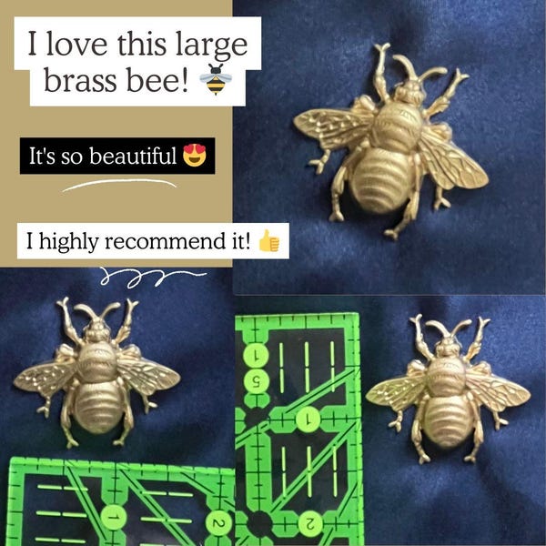 Brass BUMBLEBEE, Brass Bee, Gold Bees, Insect Stamping, Brass Findings, Unplated Brass Honeybee ...