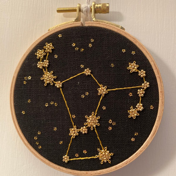 Lyra, Hand Embroidery, Constellation Artwork - Etsy