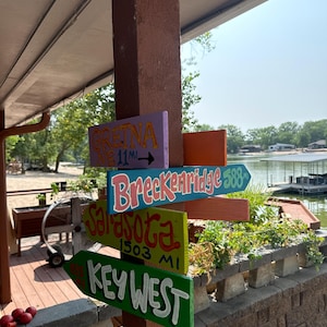 Set of 6 Directional Signs . Beach Signs . Tiki Signs . Custom ...