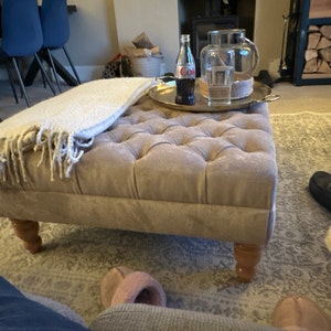 Handmade Deep Foam Thick Chesterfield Footstool Coffee Table Footrest ...