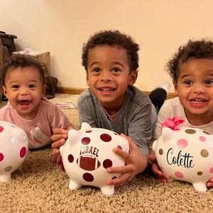 Personalized Heart Lavender and Silver Banks for Girls, Girl Bank ...