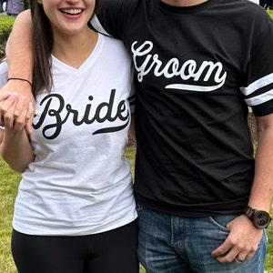 BRIDE Shirt GROOM Tees Shirts CUSTOM Names & Numbers Set, Couples ...