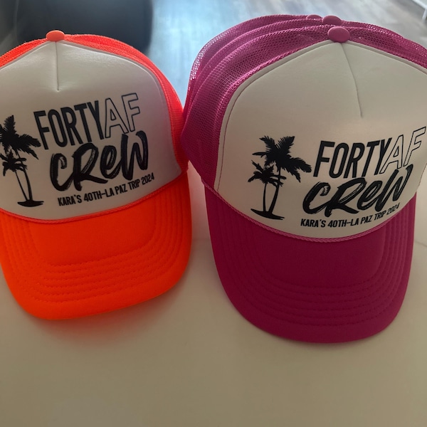 40 AF Squad Crew 40th Birthday Hats | 13 Colors | Vacation and Birthday ...