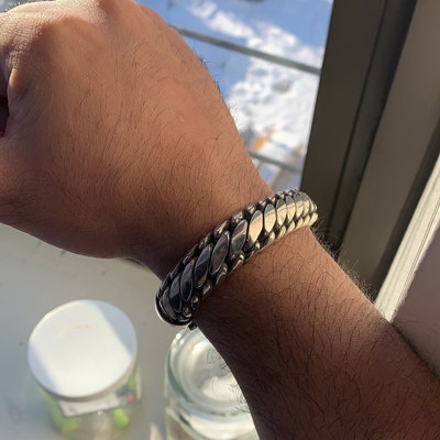 15mm Mens Extra Wide Heavy Snake Chain Bali 925 Sterling Silver ...