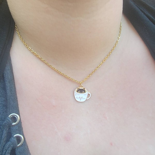 Dainty Cat Pendant/cutest Kitten Necklaces/five Little Gold Toned ...