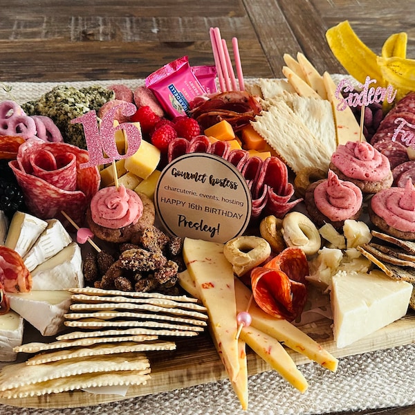 Custom Cheese Marker Tag Charcuterie Business Charcuterie Box Round ...