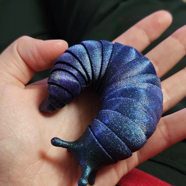 3D Printed Articulated Slug, Desk Toy , Fidget Toy, Gift, 3d Print ...
