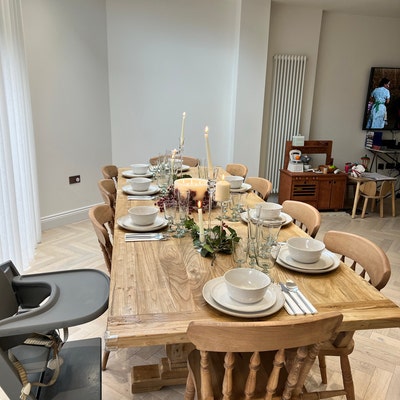 Large Rustic Style Elm Dining Table With Carved Legs - Etsy