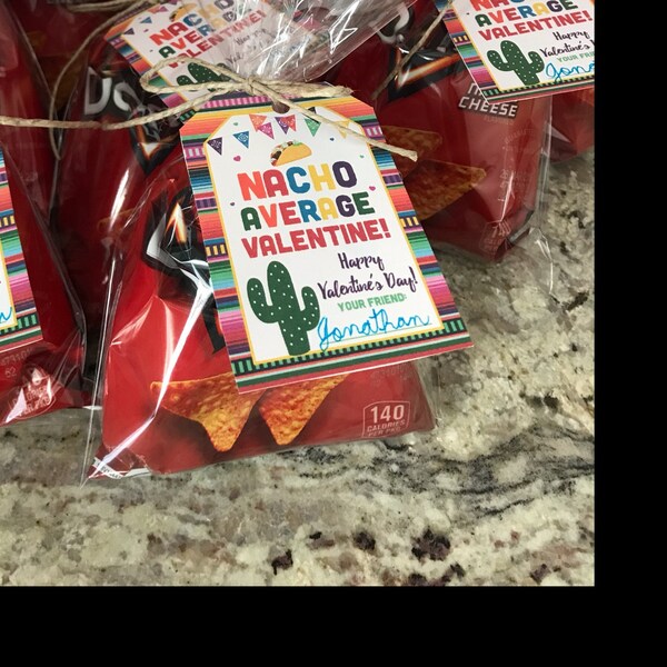 Nacho Average Valentine, Chips, Cactus Valentine Tags, Taco, Preschool ...