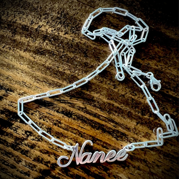 Paperclip Chain Necklace With Charm, Paper Clip Chain Necklace With ...