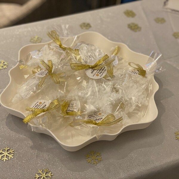 Elegant Snowflake Soaps - Winter Baby Shower Favors, Christmas Soap ...
