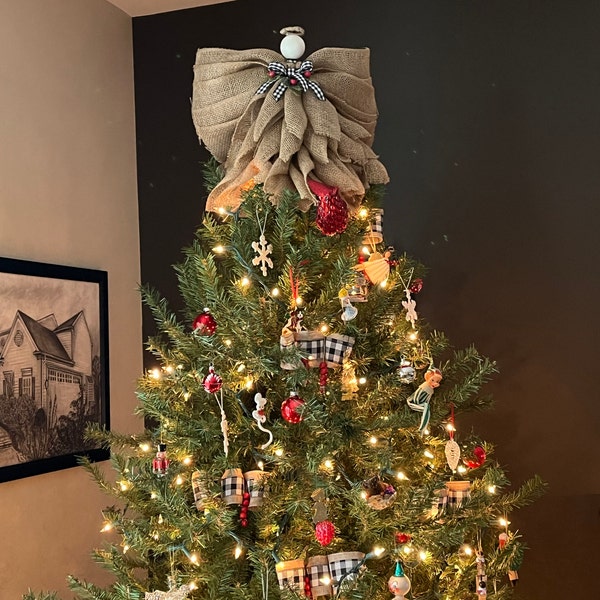 African American Angel Tree Topper. White and Gold African American ...