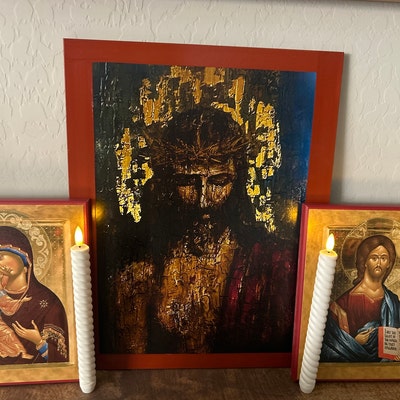 Metamorphosis Jesus Christ Icon, Handmade Greek Orthodox Icon of the ...