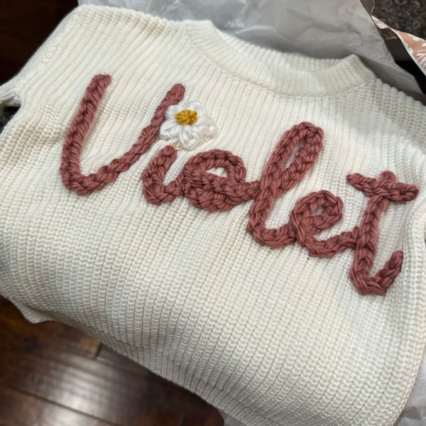 Personalized Hand Embroidered Name Sweater - Baby & Toddler - Etsy