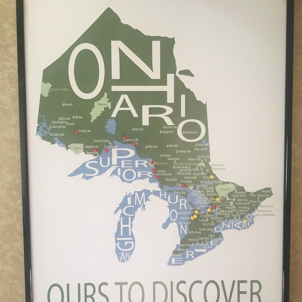Typographic Map of Provincial Parks in Ontario | Ontario Parks Map ...