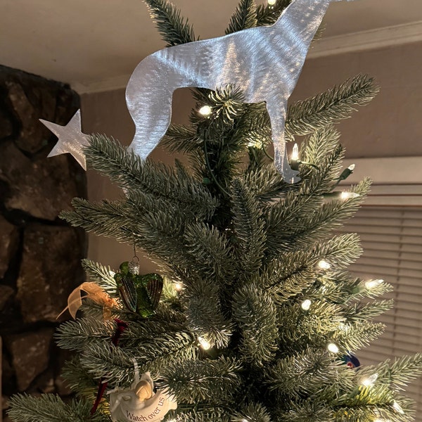 Greyhound, Dog Christmas Tree Topper, Holiday Decoration, Aluminum ...
