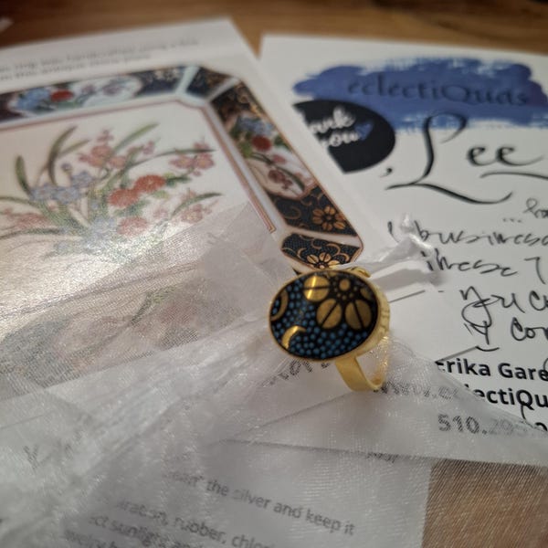 Broken China Jewelry Blue Willow China Rings Handmade With Upcycled ...