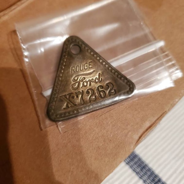 Vintage Brass Tag Ford Motor Company Rouge Plant Car Truck Auto Metal ...