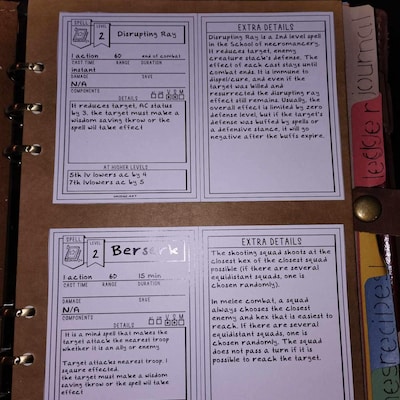 Blank Illustrated PDF Spell and Scroll Cards for Dungeons and Dragons ...