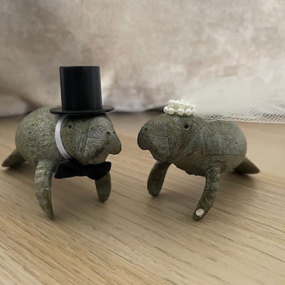 Manatee Couple Wedding Cake Topper-beach Wedding-beach Wedding Topper ...