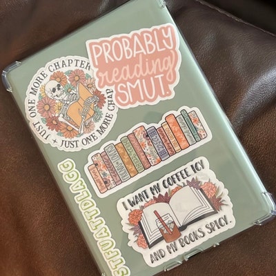 Boho Rom Com Book Shelf Sticker/ Book Lover Sticker/ Book Stack ...