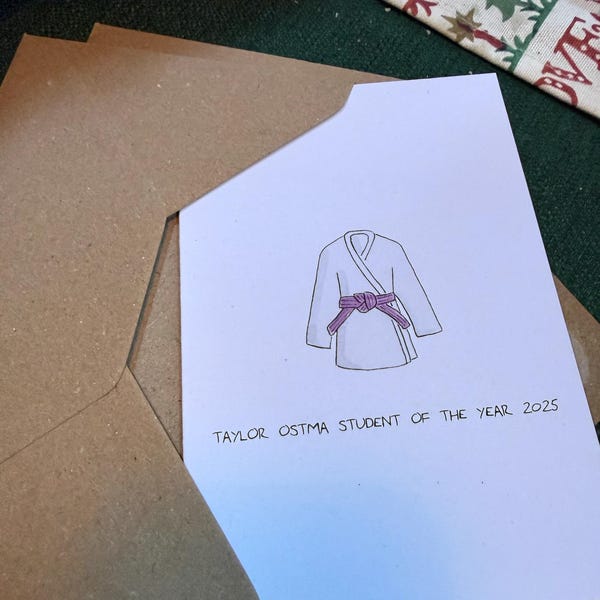 Karate, Taekwondo, Judo or MMA Belt Card (multiple Colours Available ...