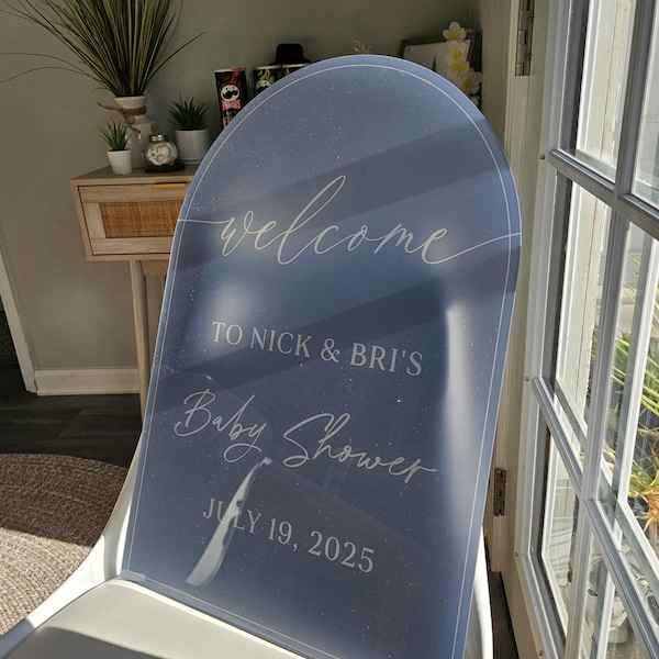 Personalized Arch Welcome to Baby Shower Sign on Acrylic, Modern ...