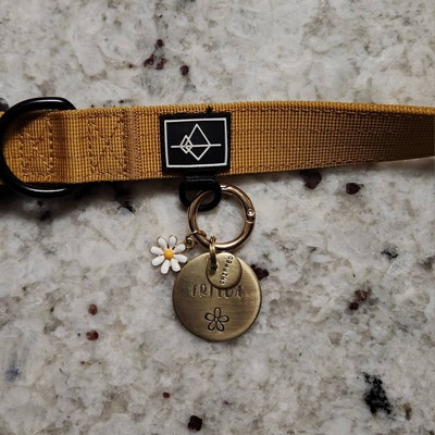 Flower Power Dog Tag, Daisy Dog Tag, Pet Id Tag, Personalized Dog Tag ...