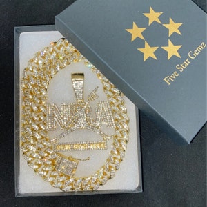NBA Youngboy 18k Gold/white Gold CZ Diamond Hiphop Iced Pendant/chain ...