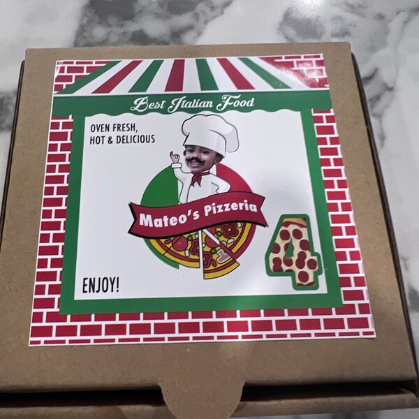 Italian Pizza Box Labels - Pizza Theme - Italian Birthday Favors ...