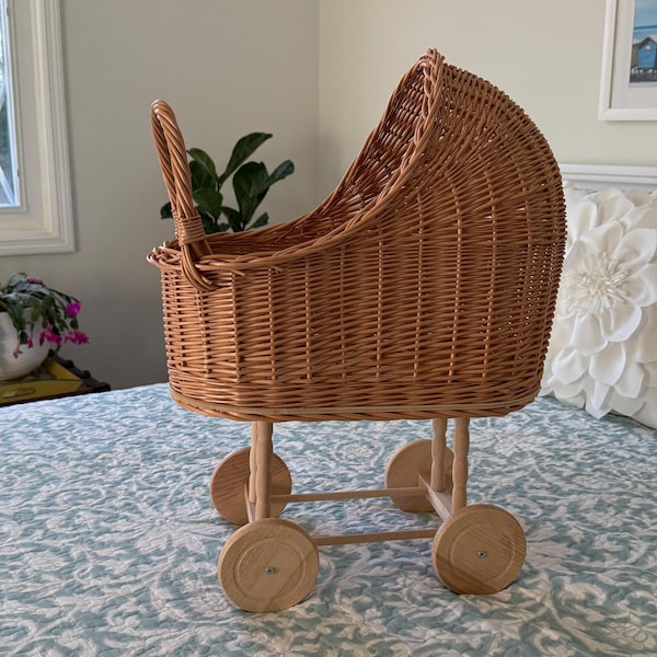 Wicker Baby Carriage, Doll Stroller, Doll Pram, Wicker Doll Stroller ...