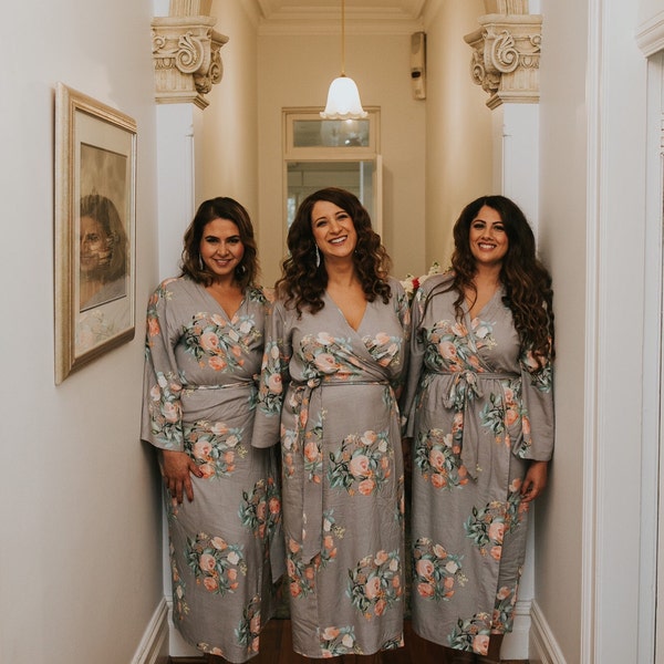 Premium Blush Bridesmaids Robes - Dreamy Angel Song Pattern - Soft ...