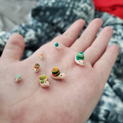 Handmade Cute Miniature Snails Set of 5 Small Trinket - Etsy