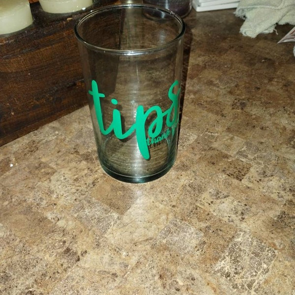 Tips Thank You! Vinyl Decal - Vinyl Lettering for Tip Jar - Removeable ...