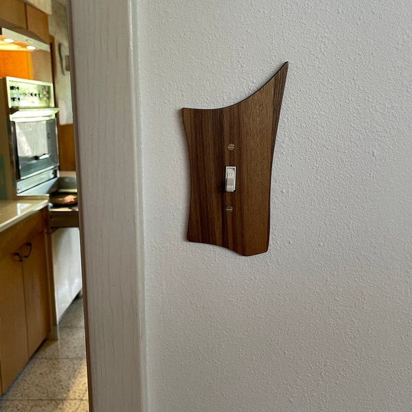 Arbor Walnut Wood Light Switch Covers Mid Century Modern Wall Plate MCM ...