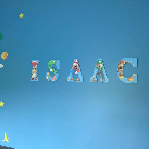 Super Mario, Mario Brothers Wooden Letters, Custom, Boy Girl Kid ...