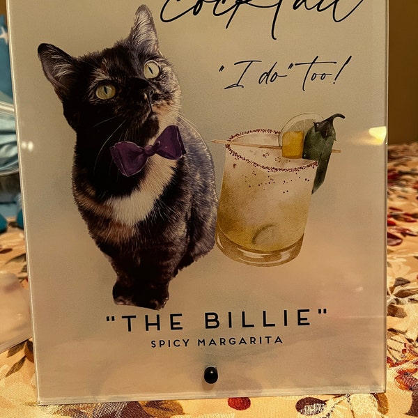 Signature Cat Cocktails Frosted Acrylic Wedding Bar Sign Custom Wedding ...