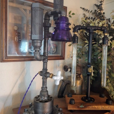 Flickering Flame LED Torch Light for Steampunk Industrial Pipe Lamp ...